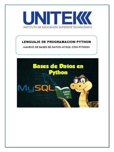 Bases De Datos Con Python Pdf Sql Python Lenguaje De Programación