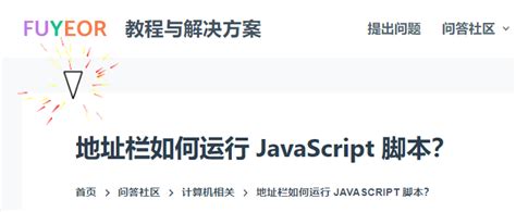 地址栏如何运行 JavaScript 脚本 复网问答