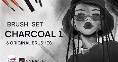 Charcoal 1 Brush Set Brush Galaxy
