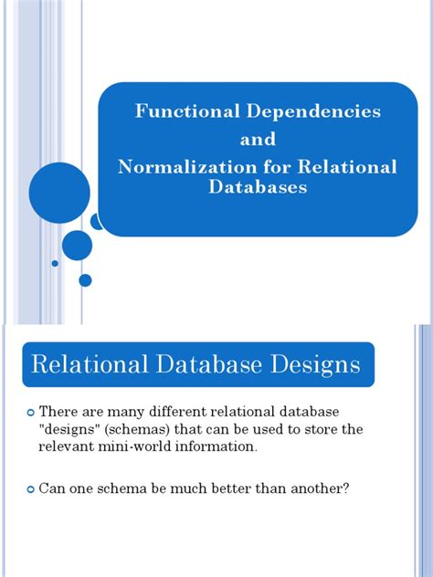 Functional Dependencies And Normalization4 Download Free Pdf