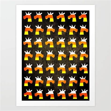 Unicorn Candy Corn Art Print By Thats So Unicorny