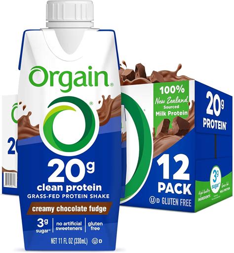 Orgain Clean Protein Shake Grass Fed Dairy Creamy Chocolate Fudge