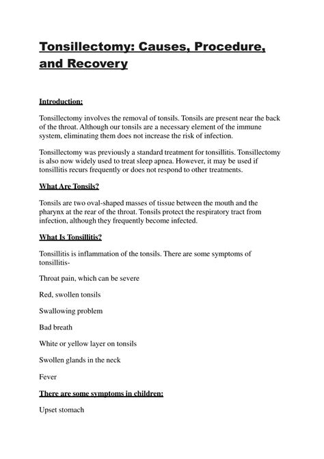 Ppt Tonsillectomy Causes Procedure And Recovery Powerpoint Presentation Id 11844204