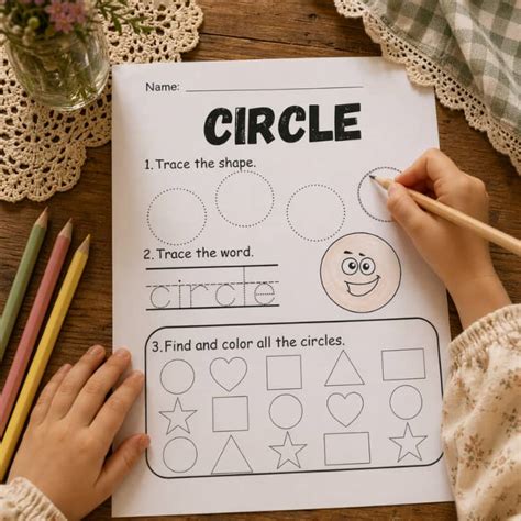 Shape Tracing Worksheets For Preschool And Kindergarten Circle Square