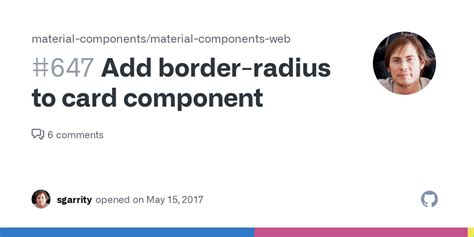 Add Border Radius To Card Component Issue Material Components Material Components Web