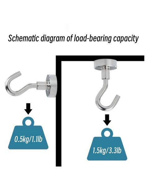 Pack Of 5 Magnetic Hooks Heavy Duty Earth Magnets With Hook For Refrigerator Extra Strong