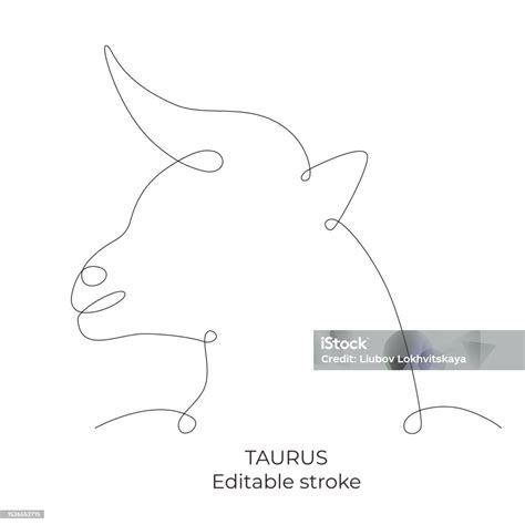 황소 자리 조디악 별자리 한 손으로 그리는 것은 선 프레임 배너를 계속합니다 농장에 대한 스톡 벡터 아트 및 기타 이미지