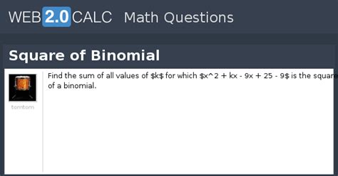 View Question Square Of Binomial