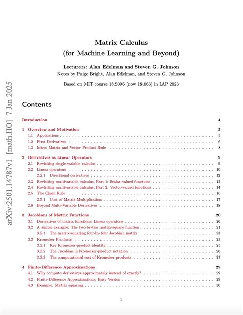 Montreal Ai Matrix Calculus For Machine Learning And Beyond Paige Bright Alan Edelman