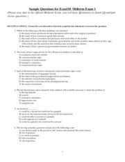 Midterm Sample Questions Sample Questions For Econ Midterm Exam Please Note That In The