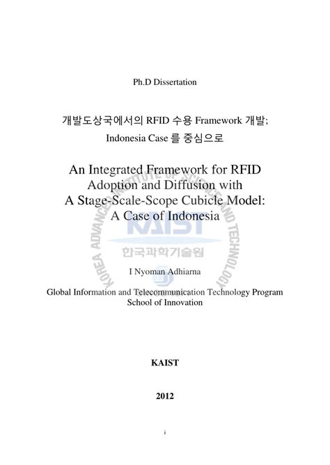 Pdf An Integrated Framework For Rfid Adoption And Diffusion With A