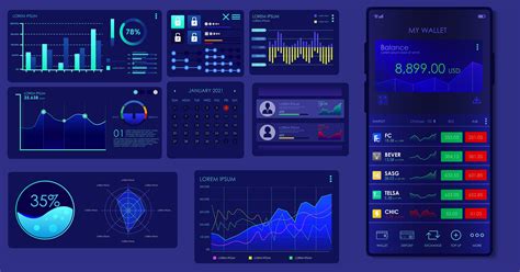 Infographic Vector Template Ui Ux Analytics Financial Landing Page