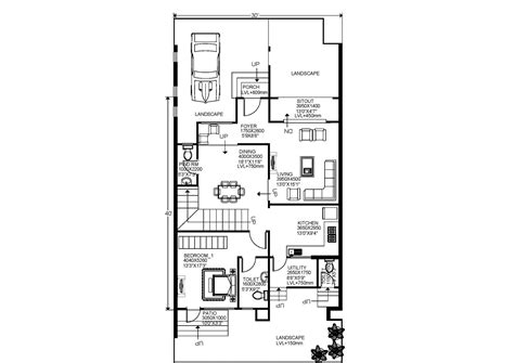 30x40 Modern House Plan Design 3 Bhk Plan 029