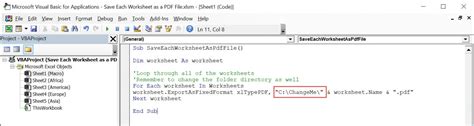 Save Each Worksheet As A Pdf File Using Macros Myexcelonline