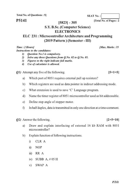 Microcontroller Q1 Pdf