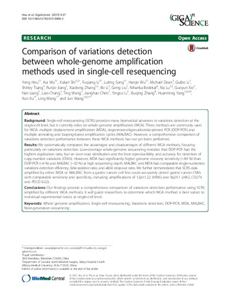 Pdf Comparison Of Variations Detection Between Whole Genome