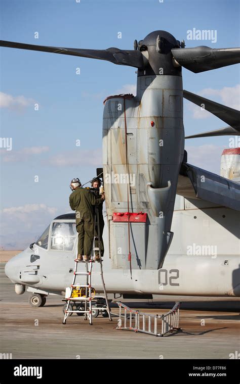 United States Marine Corps Aircraft Maintenance Specialists Working On