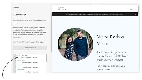 Customising Your Squarespace Site S Font And Text With Css Original Box