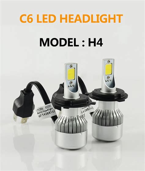 Set W Lm Cob Chip C Led Headlight W Lm H Car Led Headlight Bulb Near Far Dipped