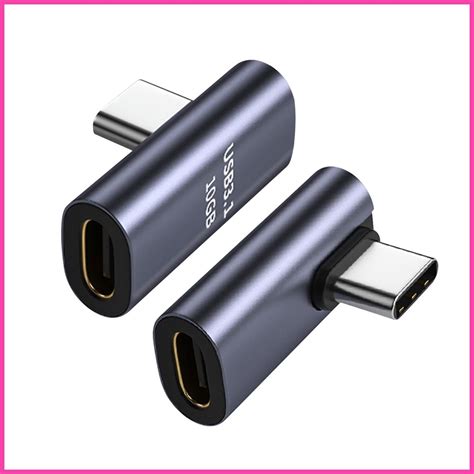 USB C Female To Male Adapter Right Angle USB C Type C Female To Male 2 0 10Gbps Data Transfer