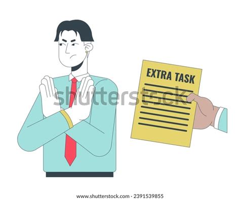 rejecting extra task 2d linear illustration stock vector royalty free