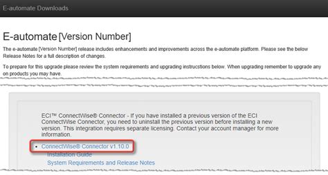 Installing The Eci Connectwise Connector