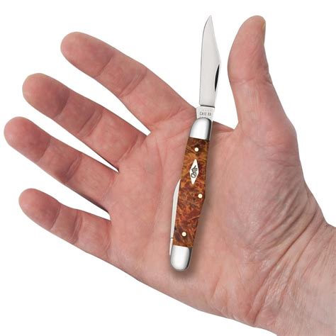 Case Smooth Autumn Maple Burl Wood Half Whittler Pocket Knife 325