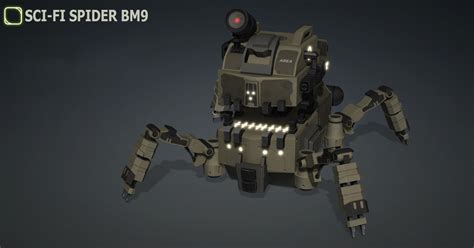 sci fi spider robot bm9 3d robots unity asset store