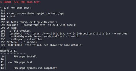 Docker No Tests Found Exiting With Code 1 Run With