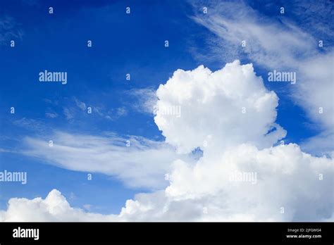 White Cloud And Blue Sky Background Space For Design And Template With Some Space For Input