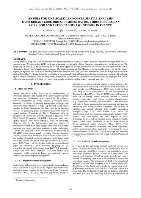 Pdf An Obia For Fine Scale Land Cover Spatial Analysis Over Broad