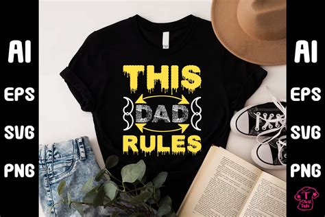 This Dad Rules T Shirt Design Graphic By Rokunur Zaman · Creative Fabrica