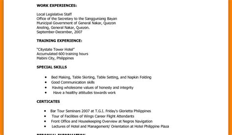 Resume Format Sample For Job Application Philippines 6 Cv Format Philippines Theorynpractice