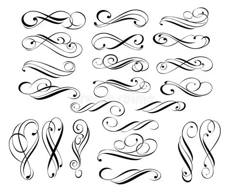 Set Of Elegant Decorative Scroll Elements Vector Stock Vector