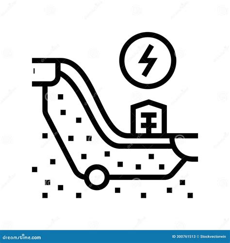 Pumped Hydro Energy Line Icon Vector Illustration Stock Illustration Illustration Of Energy