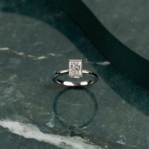 Solitaire Radiant Cut Lab Diamond Ring 150ct Wg Fri Fragt Ved