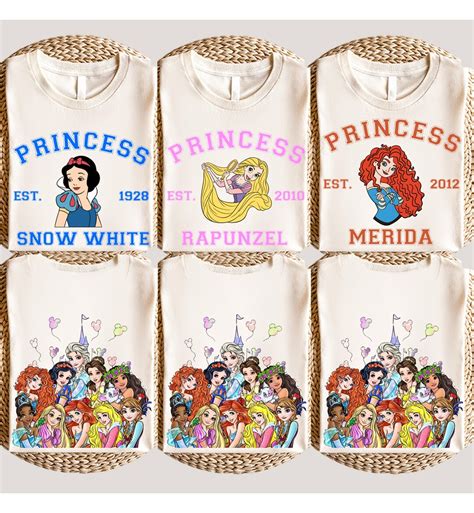 Custom Disney Princesses T Shirt Personalized Tee Princess T
