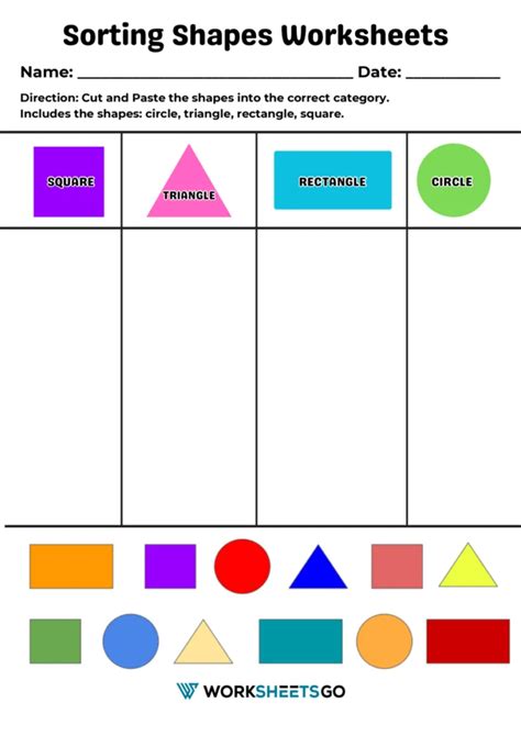Sorting Foods By Shape Kindergarten Worksheet For Early Learners