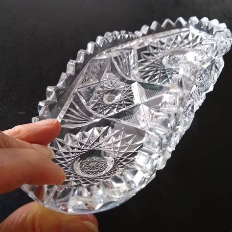 Antique Cut Glass Celery Dish Etsy