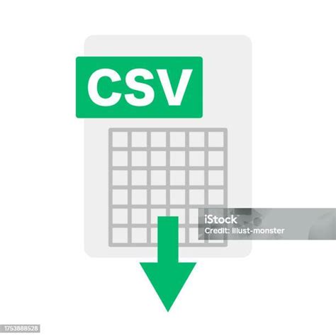 Csv 파일 다운로드 아이콘입니다 벡터 스프레드 시트에 대한 스톡 벡터 아트 및 기타 이미지 스프레드 시트 0명
