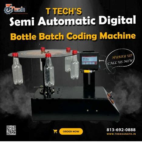 60 Piecemin Semi Automatic Digital Bottle Batch Coding Machine At ₹ 50000piece In Ernakulam