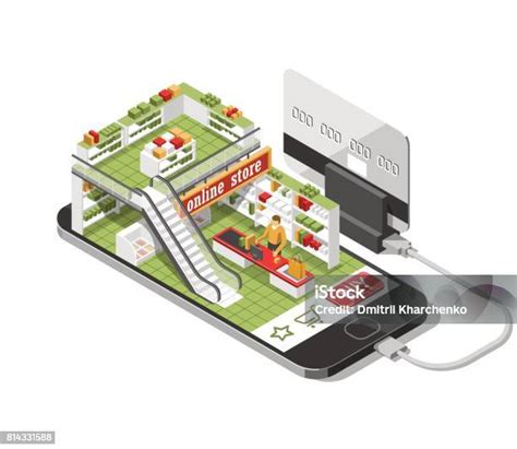 휴대폰 온라인 쇼핑 아이소메트릭 그림자 그림 저장 명령 절연 벡터 일러스트 레이 션 3차원 형태에 대한 스톡 벡터 아트 및 기타 이미지 3차원 형태 가격 개념