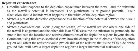 Solved Depletion Capacitance A Describe What Happens To