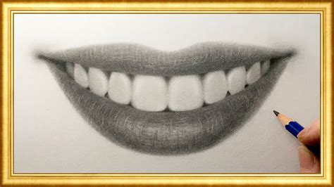 How To Draw A Realistic Smile Lips👄 With Teeth Pencil Sketch Youtube