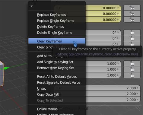 Delete Animation Of Object Blender Stack Exchange