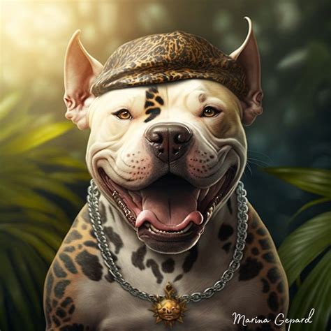 Булли в шляпе Гепард Модная собака Хулиган в шляпке Идея Картинка Собачки Собаки Животные