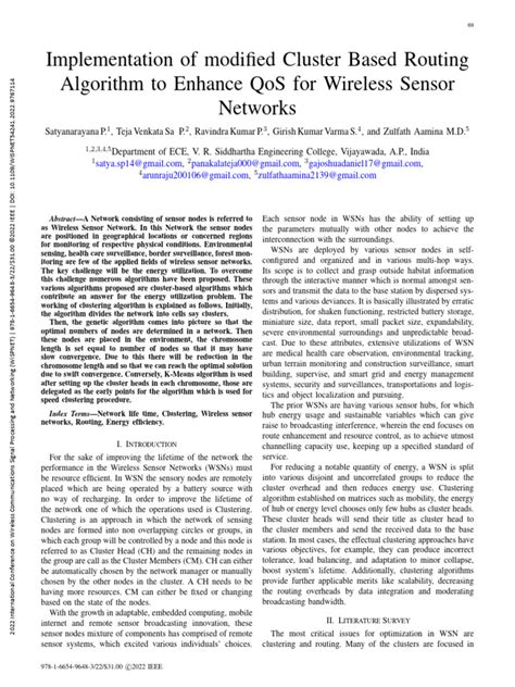 Implementation Of Modified Cluster Based Routing Algorithm To Enhance Qos For Wireless Sensor