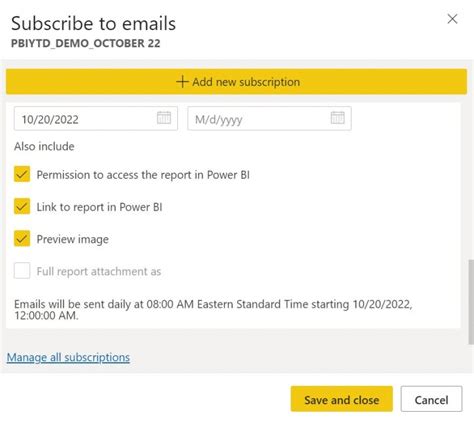 如何在 Microsoft Power Bi 中订阅报告