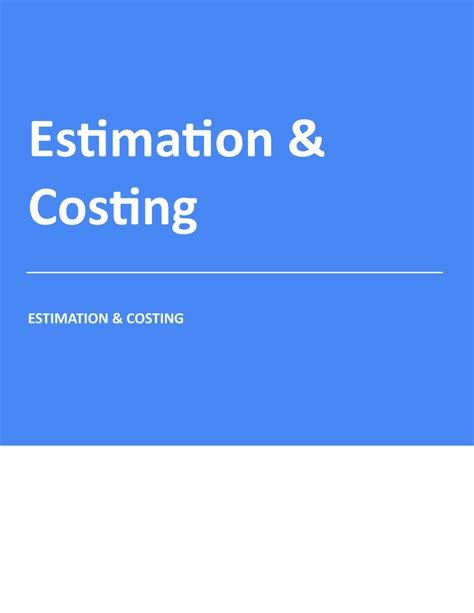 Estimation Costing Calculation Cost Estimates Copyright © 2014 2021 Testbook Edu Solutions