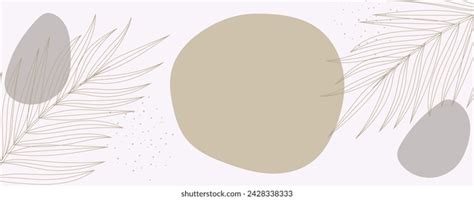 Neutral Minimal Background Pastel Colors Plants Stock Vector Royalty